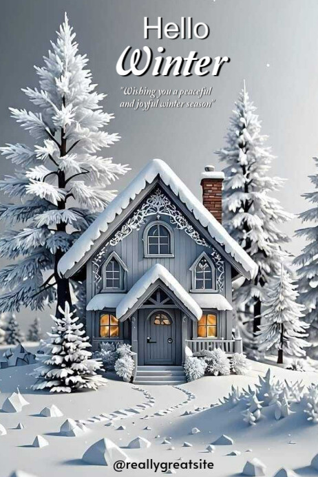 Plantilla de Hello Winter Poster Template 2025 | PosterMyWall