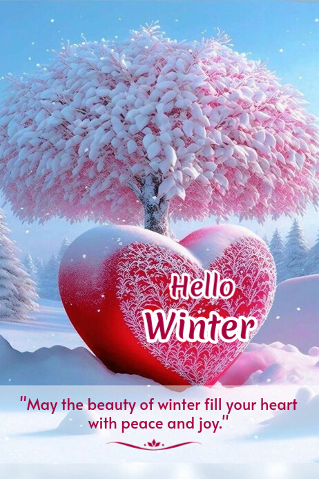 Modèle Hello Winter Poster Template 2025 | PosterMyWall