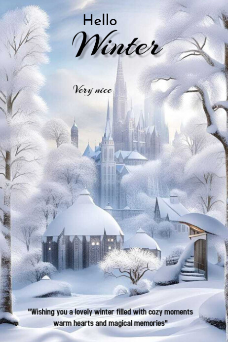 Plantilla de Hello Winter Poster Template 2025 | PosterMyWall