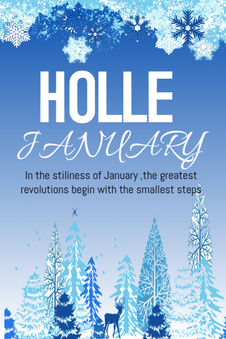 Plantilla de Hello Winter Season January Month Poster | PosterMyWall