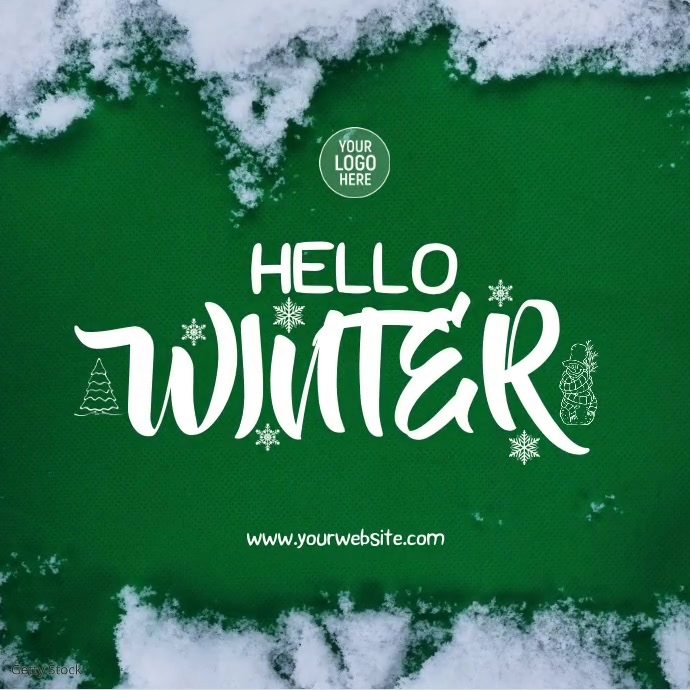 Hello Winter Square Video Template | PosterMyWall