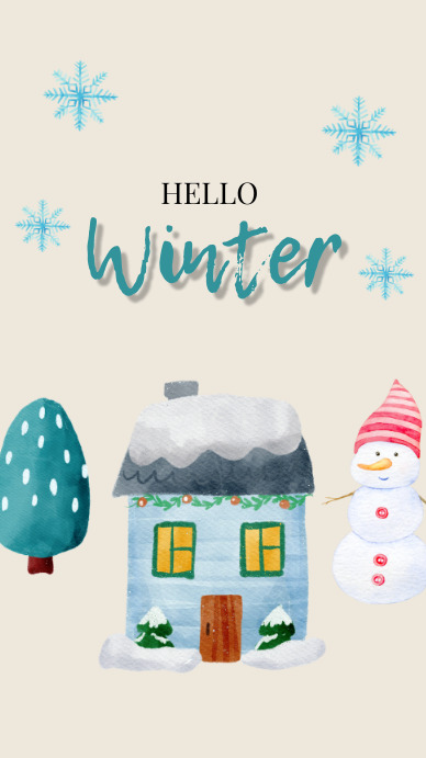 Hello Winter Template | PosterMyWall