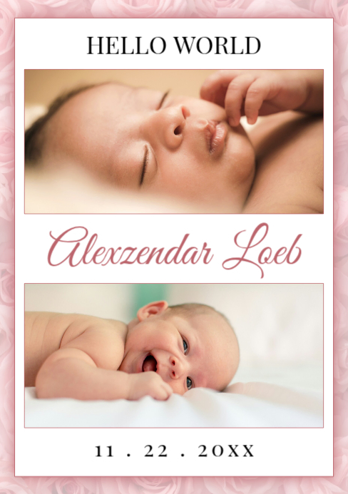 Hello World Baby Birth Photo Collage Template | PosterMyWall