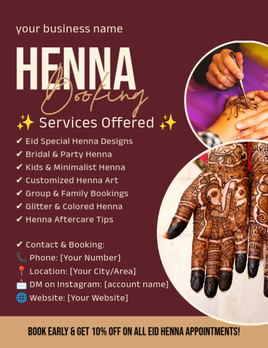 Henna flyer Template | PosterMyWall