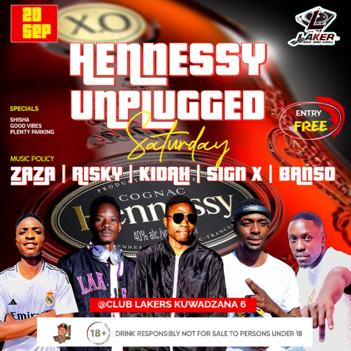 Hennessy unplugged Saturday night party Template | PosterMyWall