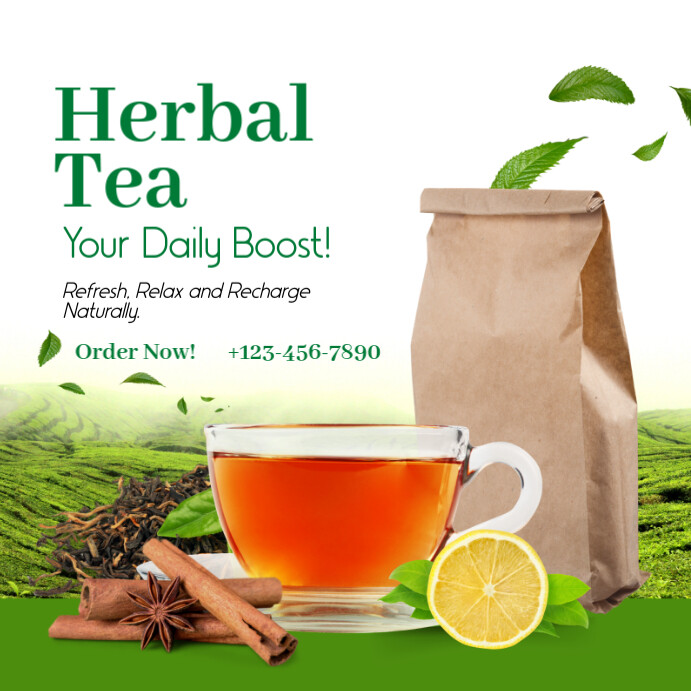 Copy of Herbal Tea Social Media Ad Flyer Instagram Post | PosterMyWall
