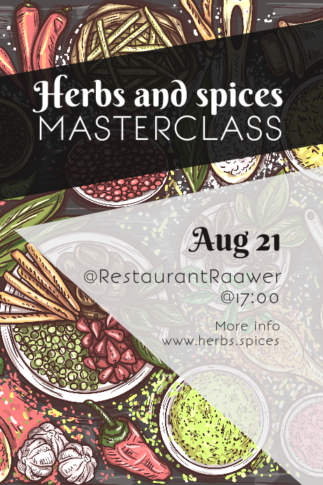 Herbs and spices masterclass Template | PosterMyWall