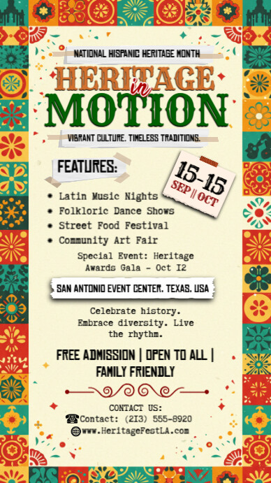 Plantilla de Heritage In Motion Festival Flyer | PosterMyWall