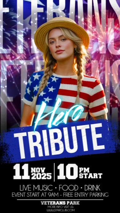 Copy of Hero Tribute Veterans Bash 2025 | PosterMyWall
