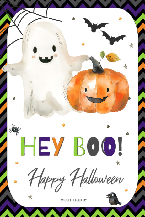 Copy of HEY BOO! Halloween Favor Tags Boo Gift Tag | PosterMyWall