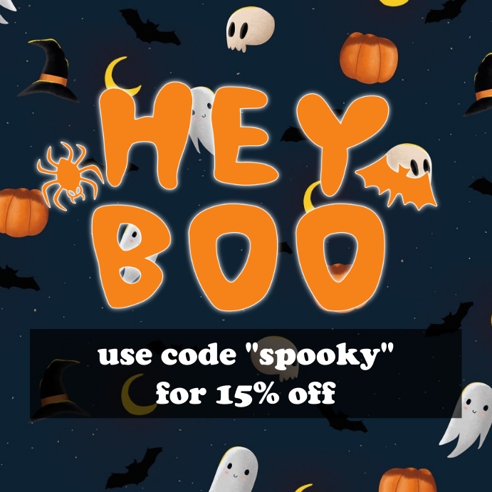 Hey Boo Halloween Spooky Instagram Social Med Template | PosterMyWall