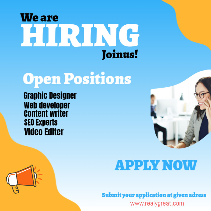 Hi were hire a new job position Template | PosterMyWall