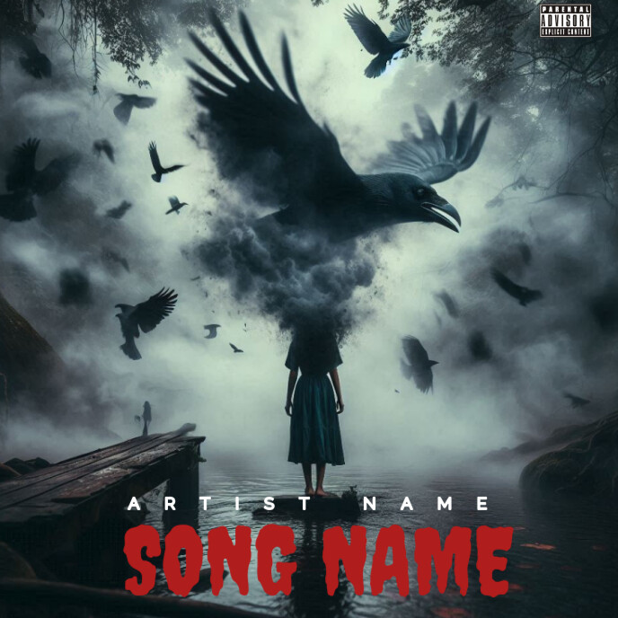 Hidden face crow dark mixtape album cover Template | PosterMyWall
