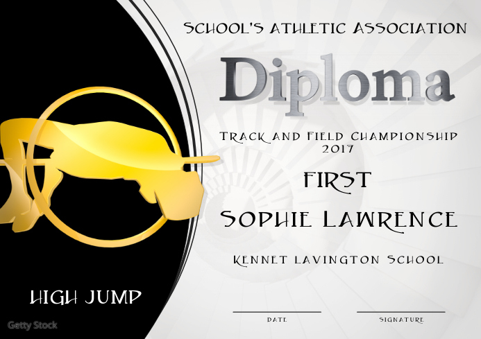 high jump diploma first Template | PosterMyWall
