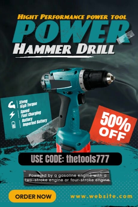 High Power Hammer Drill Flyer Template | PosterMyWall