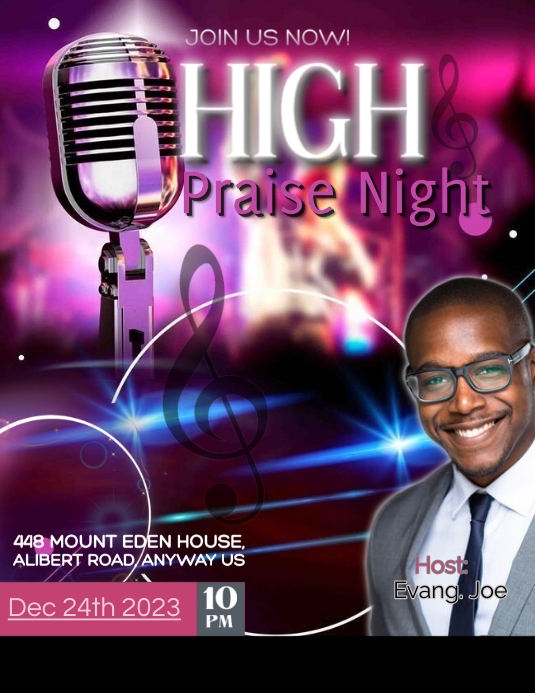 Plantilla de High praise nigt flyer | PosterMyWall