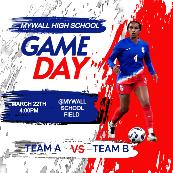 High school game day fixtures graphics design template | PosterMyWall