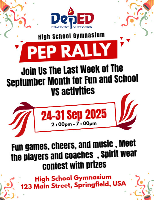 High School Pep Rally Flyer Template | PosterMyWall