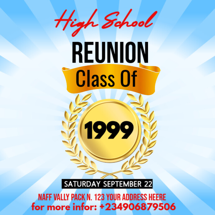 HIGH SCHOOL REUNION Template | PosterMyWall