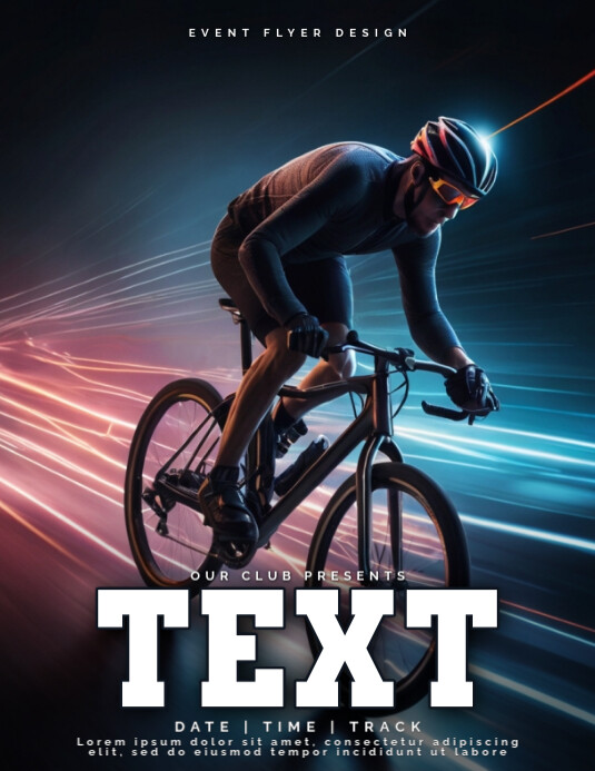 High-Speed Bike Rally Flyer Background – Neon Motion Theme Template ...