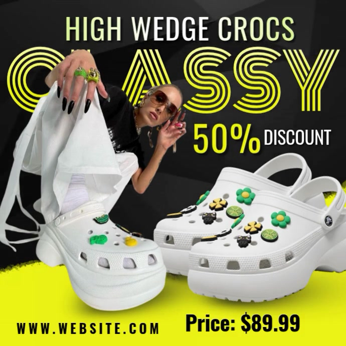 High Wedge Crocs Flyer Template | PosterMyWall