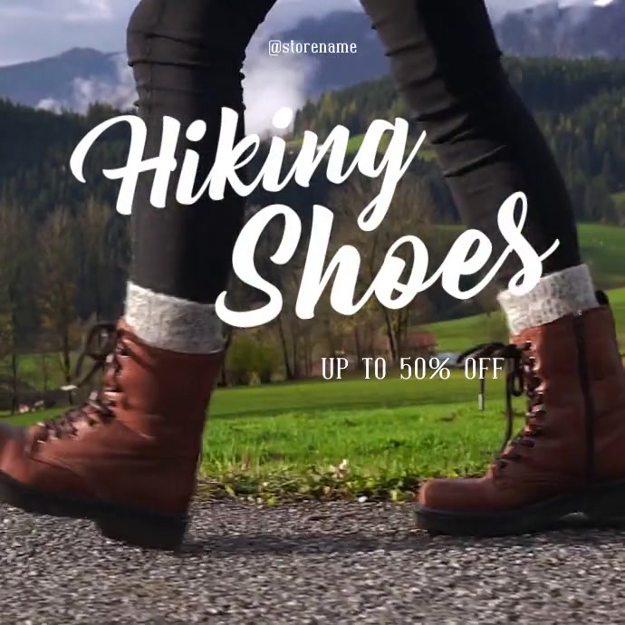Hiking Shoes - Square Video Ad Template | PosterMyWall