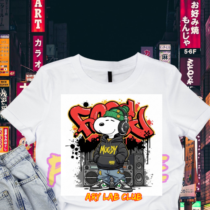 Hip-Hop Cartoon Character T-Shirt Design Template | PosterMyWall