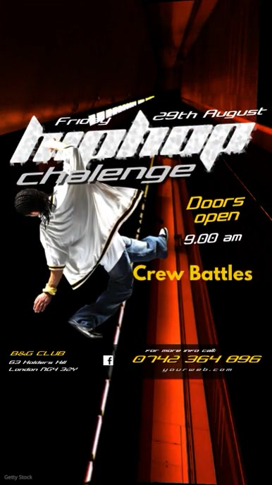 Hip Hop Challenge video Template | PosterMyWall