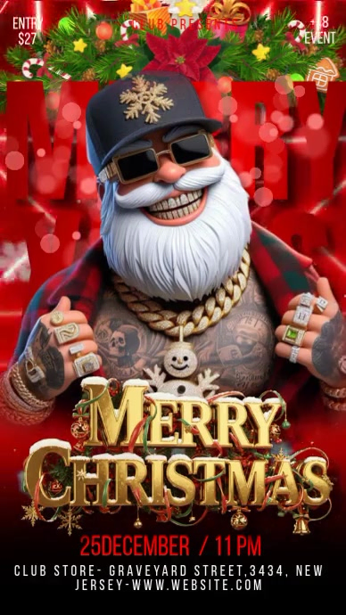 Plantilla de Hip Hop Christmas Party Reel Template | PosterMyWall