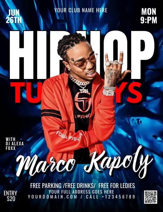 HIP HOP TUESDAY Template | PosterMyWall