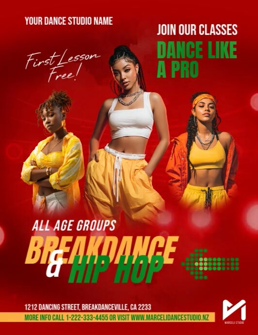 Hiphop Dance Classes Flyer Template | PosterMyWall