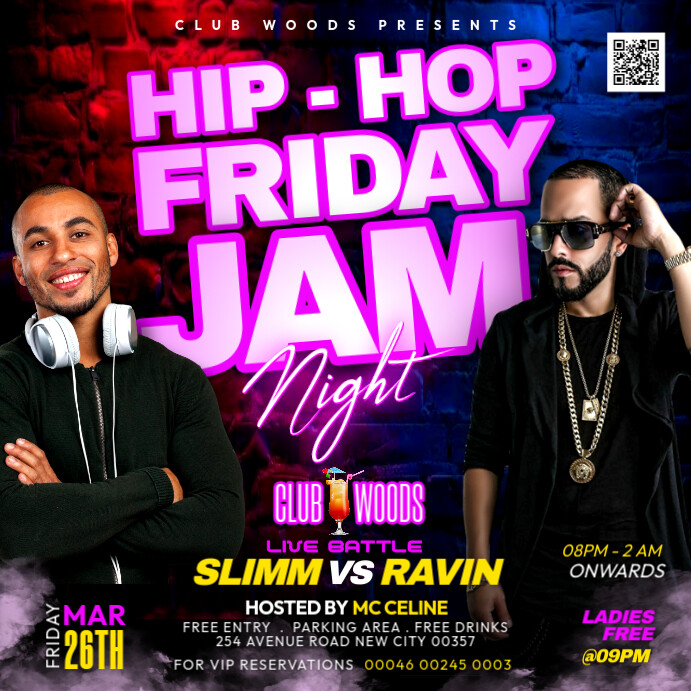 Copy of Hiphop friday Jam live music Dj Rap Battle event night club bar ...