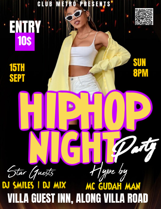 Modèle HIPHOP night party flyer | PosterMyWall