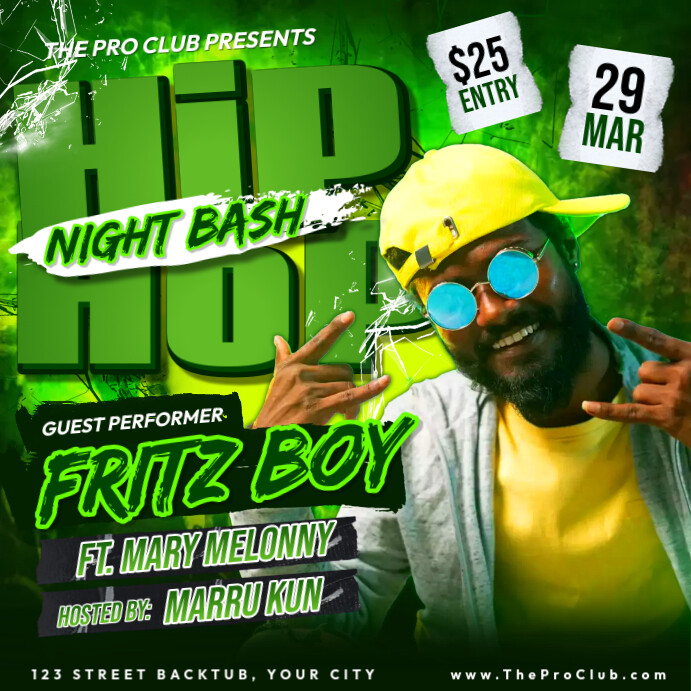 Hiphop Party Square Ads Template | PosterMyWall