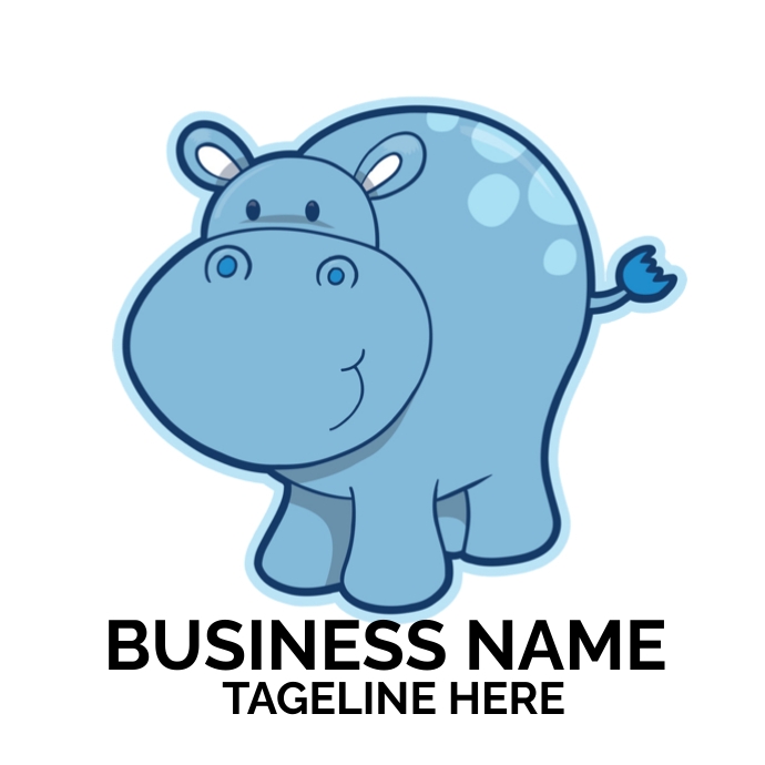 hippo day logo, hippo mascot, af Template | PosterMyWall