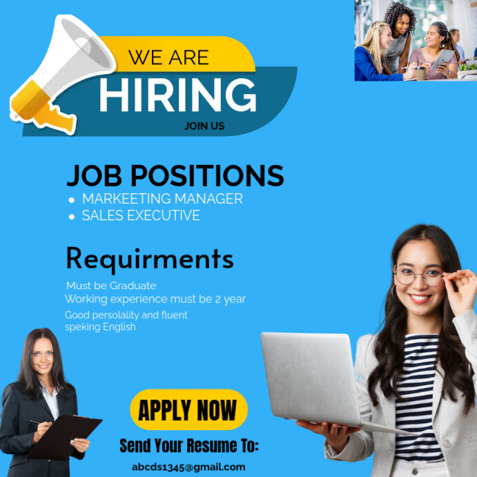 Copy of hire a new jobs ads 2025 registerd | PosterMyWall