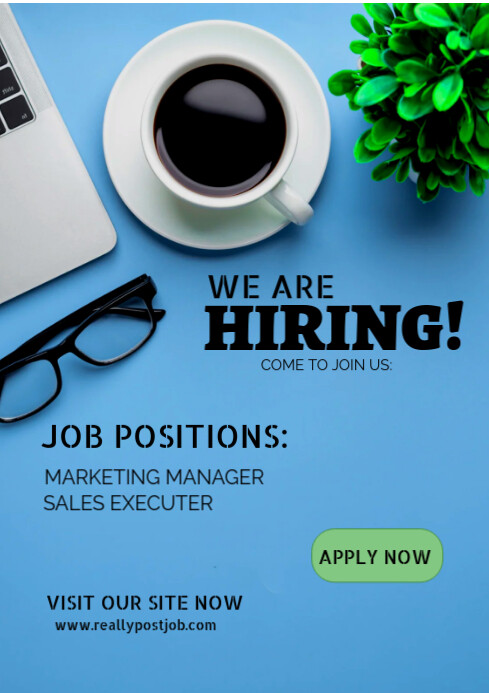 hire a new post jobs now free apply Template | PosterMyWall