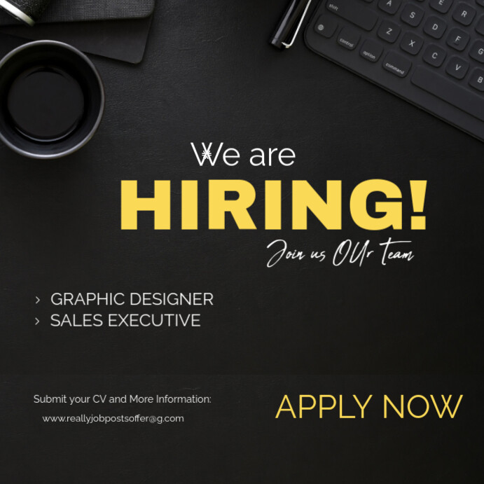 hiring a new job post here 202555555 Template | PosterMyWall