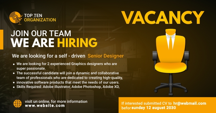 Hiring ad Template | PosterMyWall