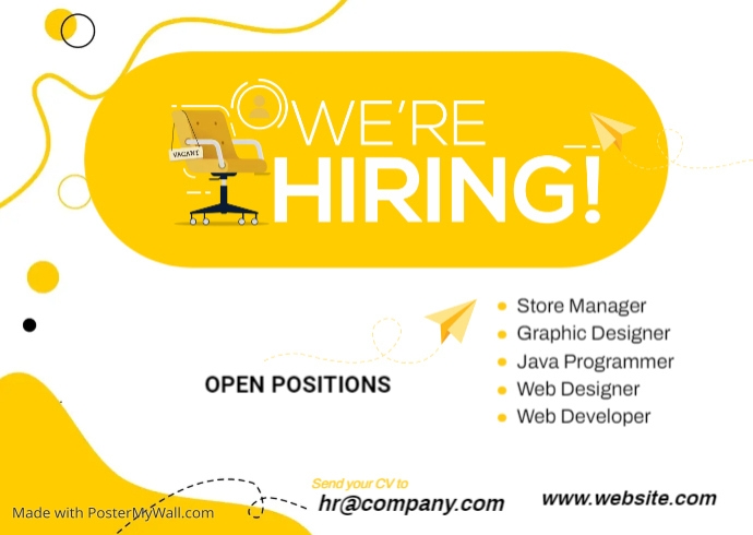 Hiring Ad Template | PosterMyWall