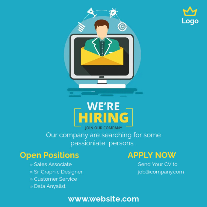 Hiring Ad Template | PosterMyWall