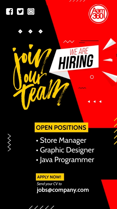 Hiring Ad Template | PosterMyWall