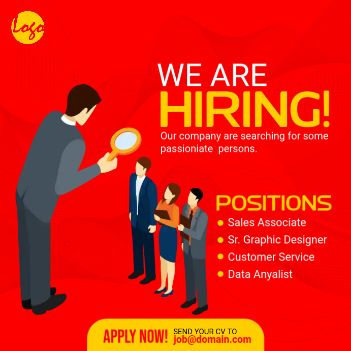 Hiring Ad Template | PosterMyWall