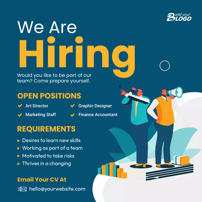 Plantilla de Hiring Ad Template | PosterMyWall