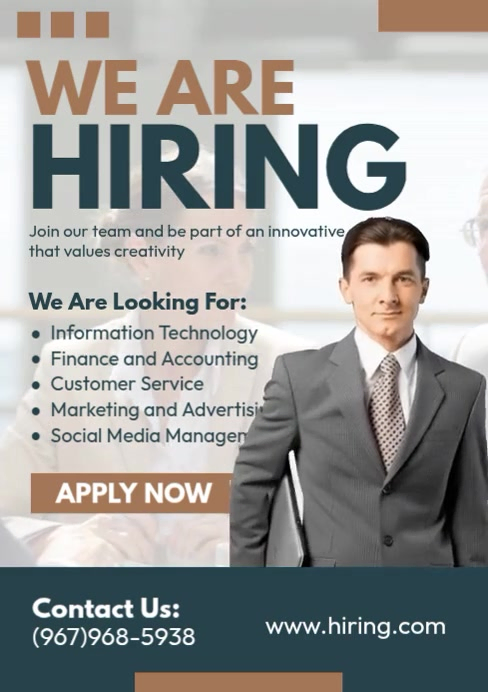 Hiring Ads Template | PosterMyWall