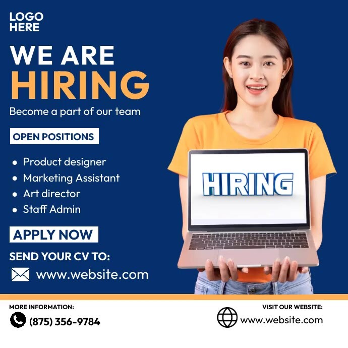 Hiring Ads Template | PosterMyWall