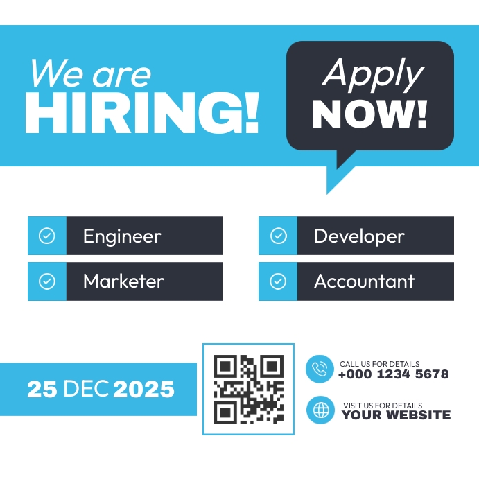 Hiring Ads Template | PosterMyWall