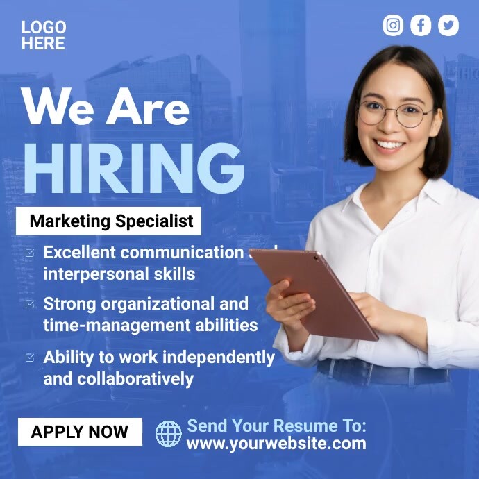 Modèle Hiring Ads | PosterMyWall