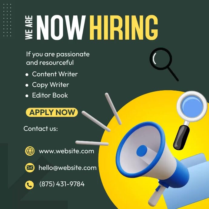 Hiring Ads Template | PosterMyWall