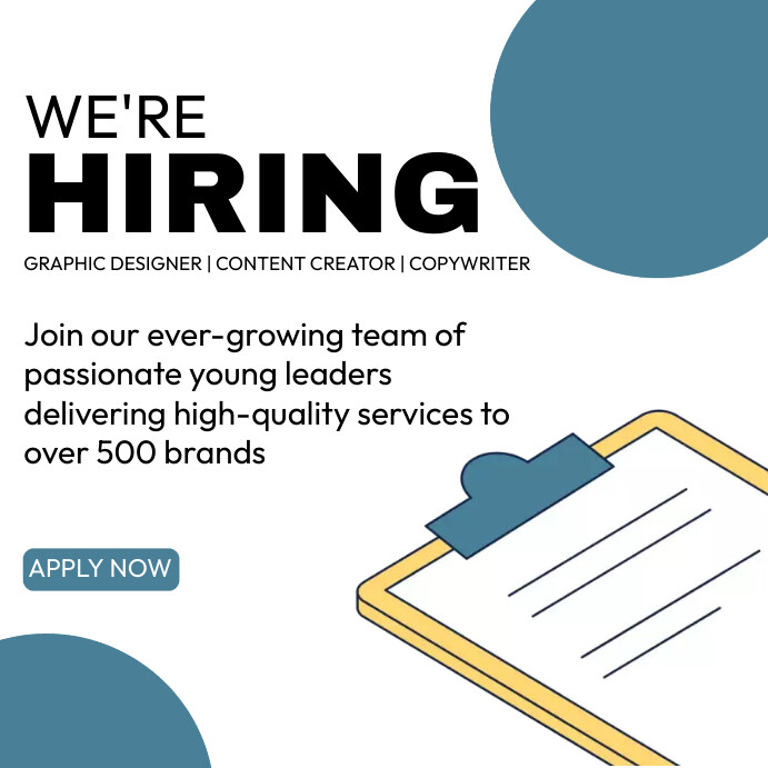 Hiring Ads Template | PosterMyWall